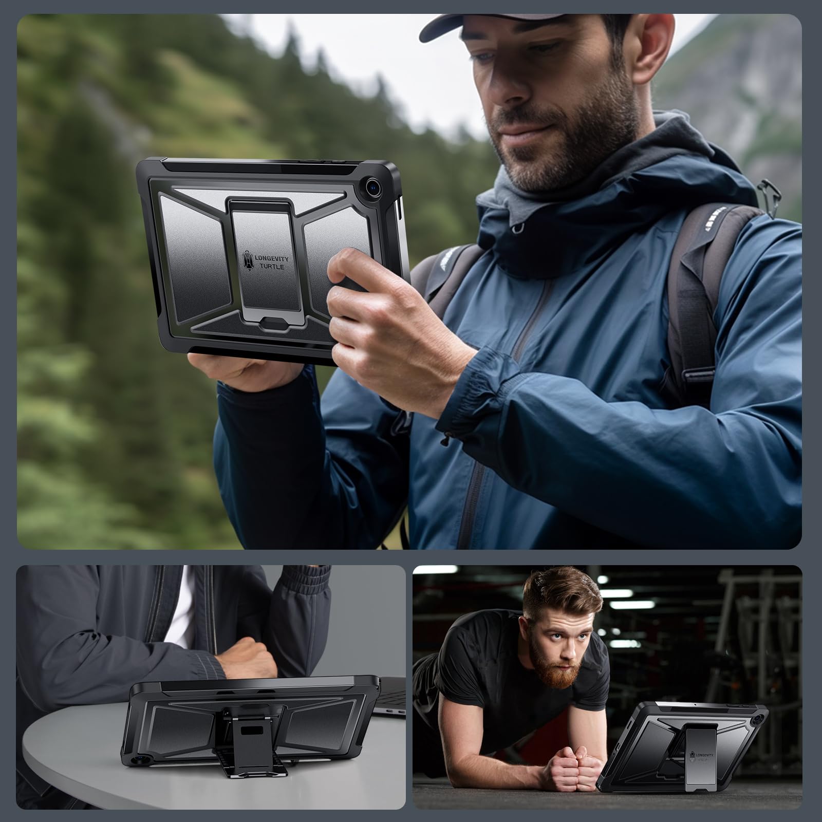 ZtotopCases for Samsung Galaxy Tab A9 8.7 Inch 2023, Rugged 2-Layer Case with Built-in Screen Protector & Kickstand, Shockproof Full Body Protective for Samsung A9 Tablet(SM-X110/X115/X117), Black