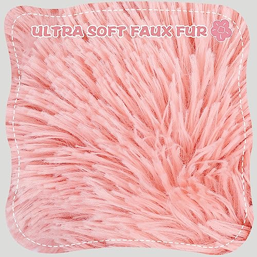 SENNAUX Cat Bed - Cute, Washable Pink Donut Bed for Indoor Cats and Small Dogs, Soft, Fluffy, Anti-Anxiety, Self-Warming, Blush Pink