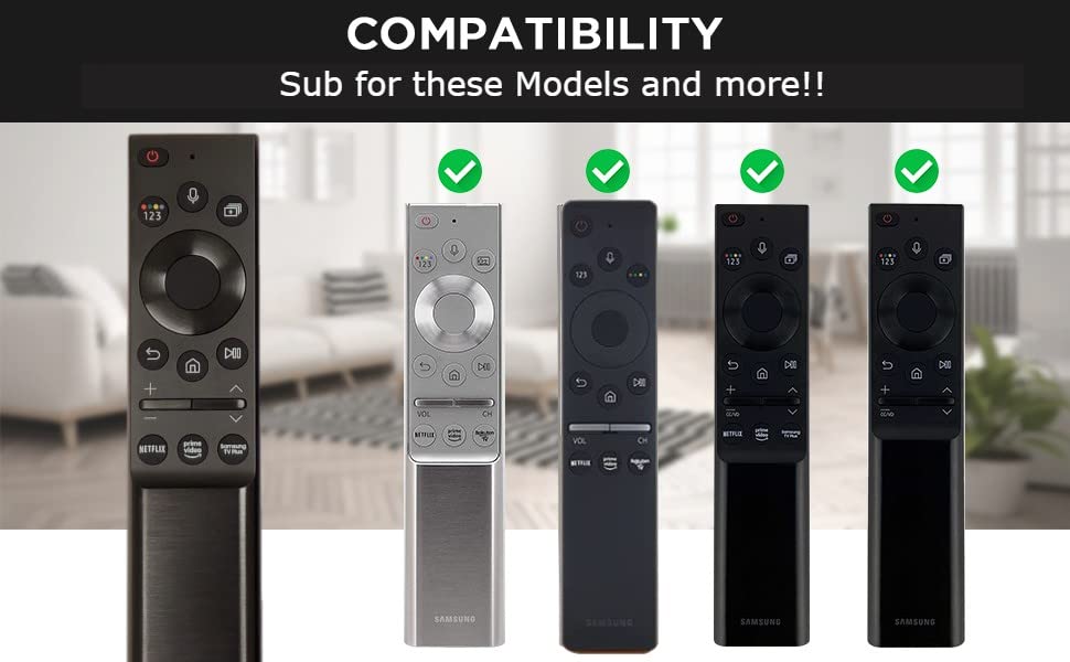Replacement Voice Smart TV Remote for Samsung 2021 QLED 4K 8K Series Smart TV Q60A Q70A Q80A QN90A QN800A QN85A The Frame QLED 4K Smart TV Series (BN59-01357A) No Solar Panel Version