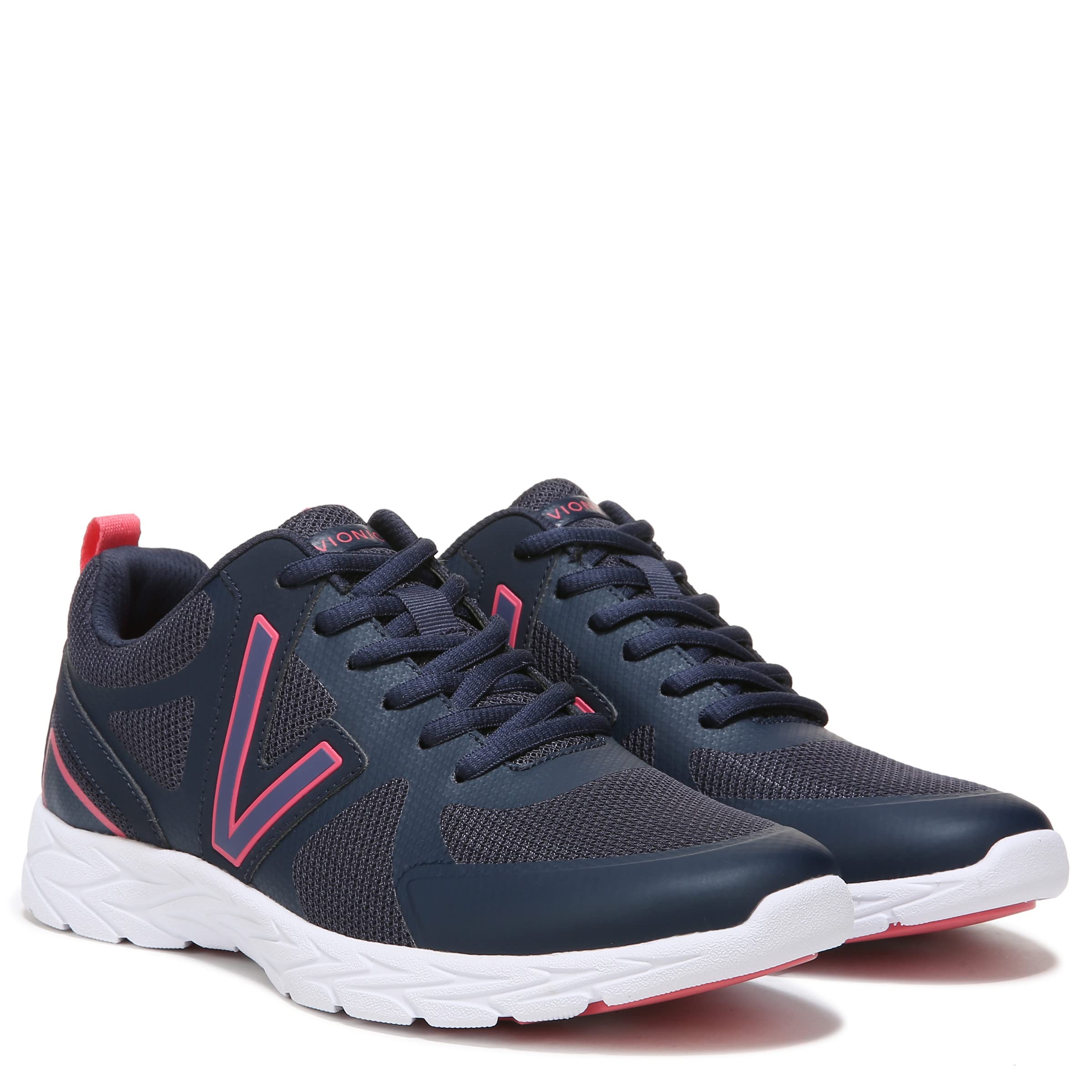 Vionic Miles Ii Women's Sneaker with Orthotic Arch Support Navy/pink - 7 Medium