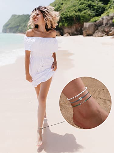 Long tiantian Cute String Bracelets for Women Trendy Summer Stuff Boho Friendship Bracelets Waterproof 4ocean Bracelets Outfits Adjustable Wave Surfer Beach Bracelets Stocking Stuffers