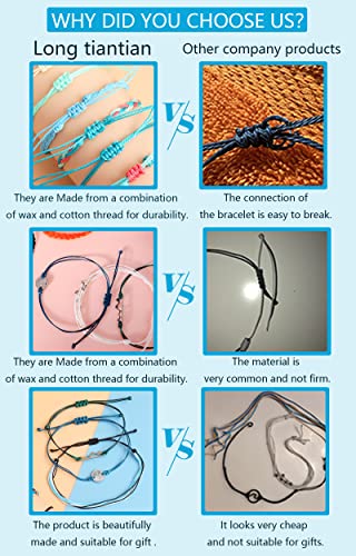 Long tiantian Cute String Bracelets for Women Trendy Summer Stuff Boho Friendship Bracelets Waterproof 4ocean Bracelets Outfits Adjustable Wave Surfer Beach Bracelets Stocking Stuffers