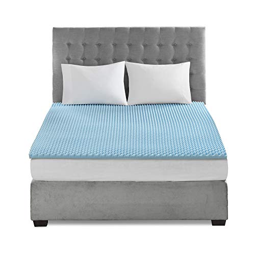 Sleep Philosophy Gel Infused Memory Foam Mattress Topper Luxurious, All Season Enhanced Bed Support, Queen, 1.5" Thick, Without Cover