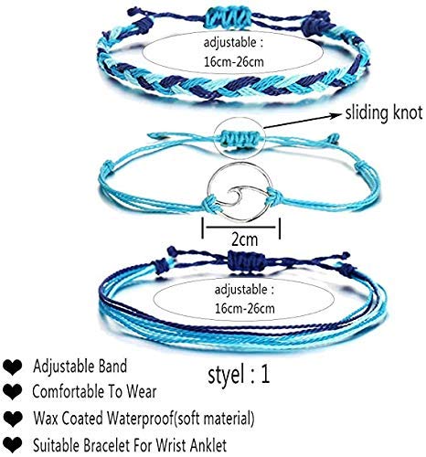 Long tiantian Cute String Bracelets for Women Trendy Summer Stuff Boho Friendship Bracelets Waterproof 4ocean Bracelets Outfits Adjustable Wave Surfer Beach Bracelets Stocking Stuffers