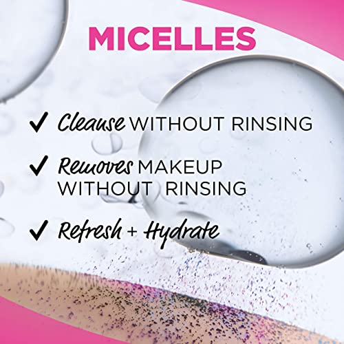 Garnier SkinActive Micellar Water with Rose Water and Glycerin, Facial Cleanser & Makeup Remover, All-in-1 Hydrating, 13.5 fl. oz, 1 count (Packaging May Vary)