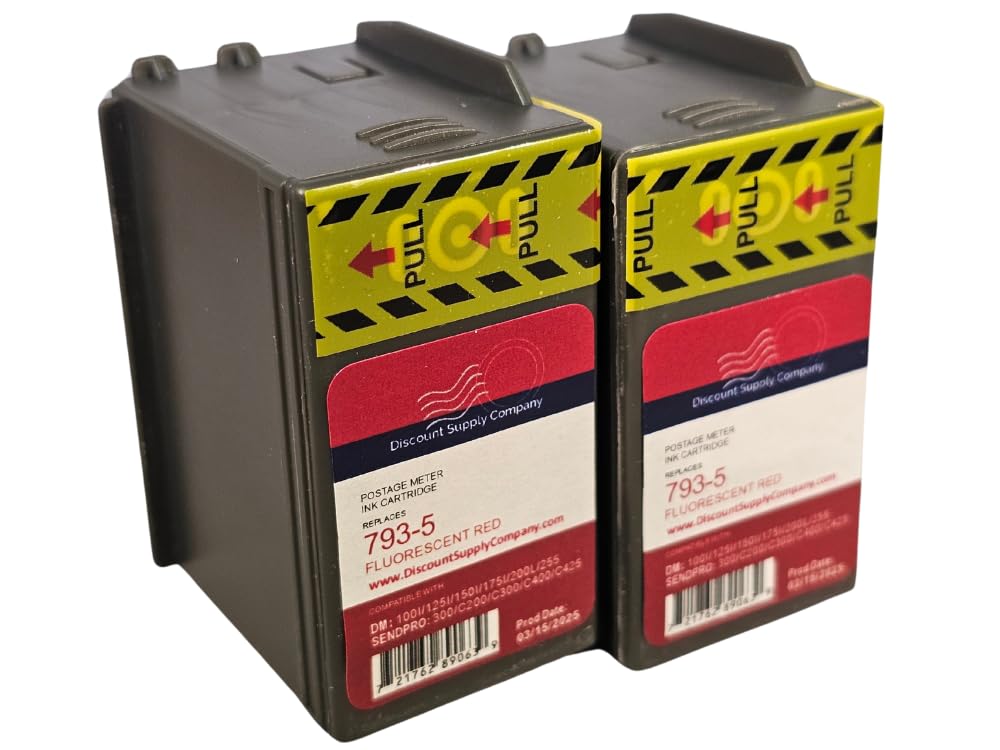 2-Pack Compatibe 793-5 Red Ink Cartridge for P700, DM100i, DM125i, DM150i, DM175i, DM200L, DM225 Postage Meters