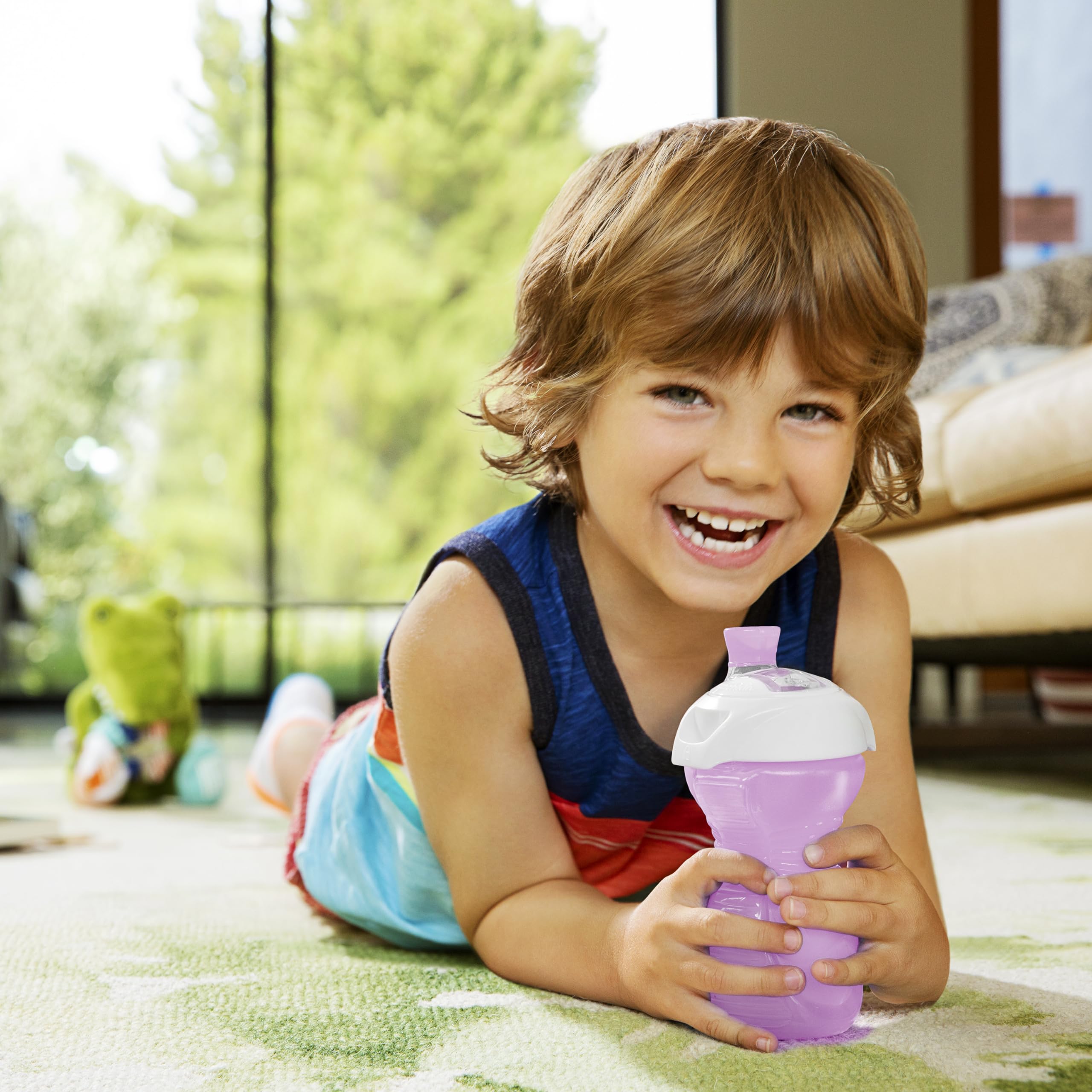 Munchkin® Click Lock™ Bite Proof Sippy Cup, 9 Ounce, 2 Pack, Pink/Purple