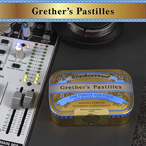 GRETHER'S Pastilles Original Blackcurrant Natural Remedy Dry Mouth Relief - Soothing Throat & Healthy Voice - Long-Lasting Flavor, Breath Refresh with Benefit - 1-Pack - 3.75 oz.