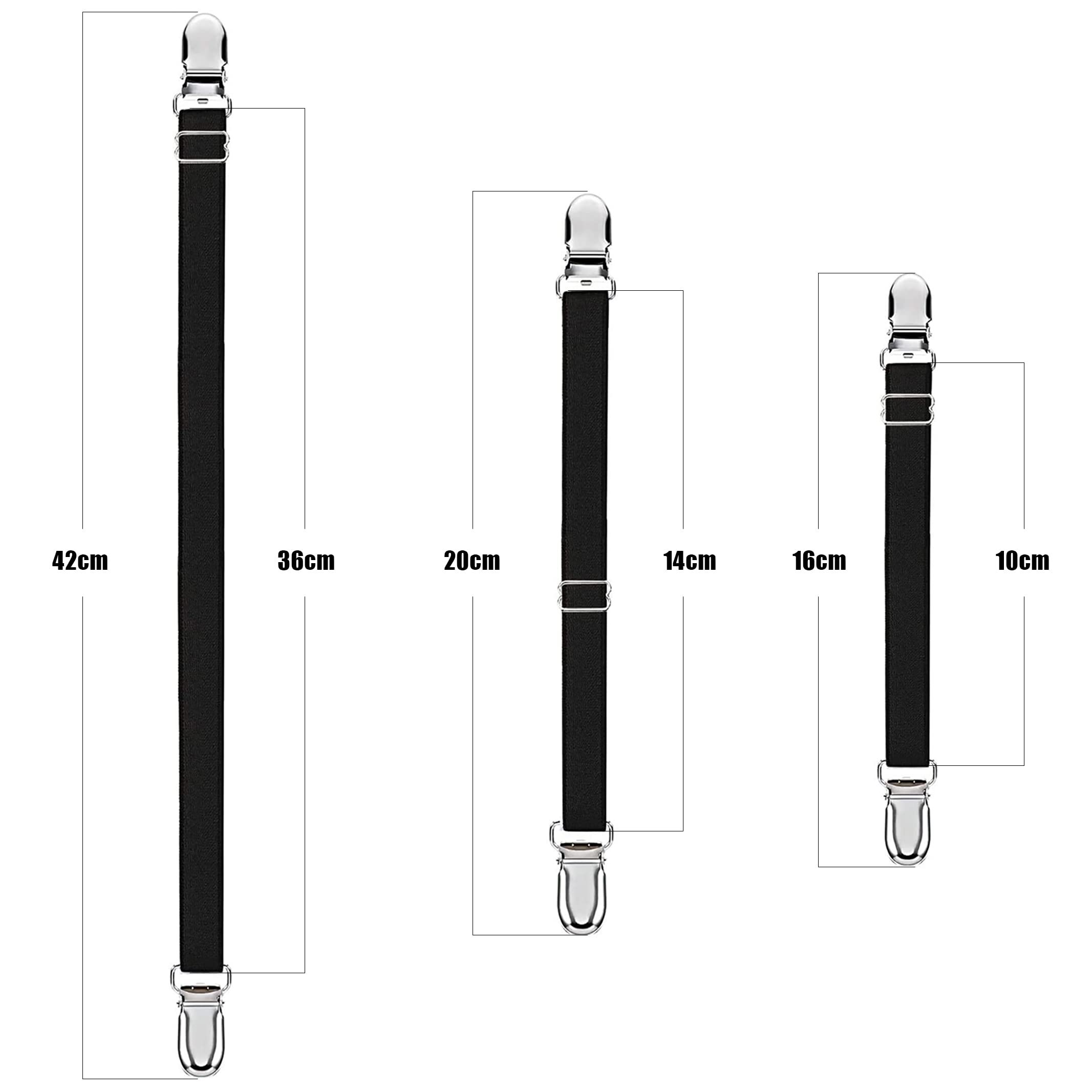 Boao 12 Pcs Bed Sheet Clips Straps Sheet Corner Straps Holder Adjustable Mattress Clips, Elastic Bed Grippers Suspender Fasteners Holder for Home(Black,4-8 Inch Length)