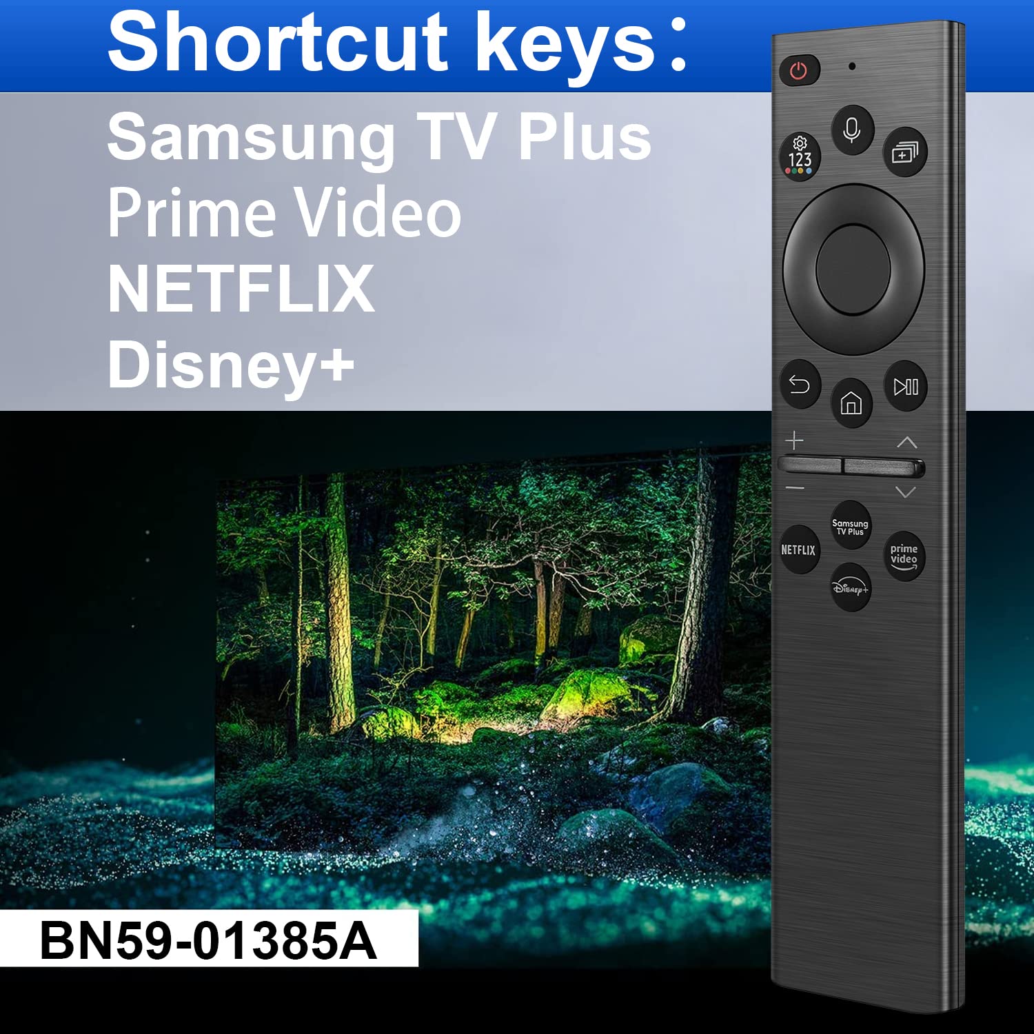 Voice Remote Control Replacement for Samsung Smart TV Remote Controller with Voice Function, Replacement for Samsung Crystal UHD QLED 4K 8K Smart TVs(2020/2021/ 2022) (BN59-01385A)