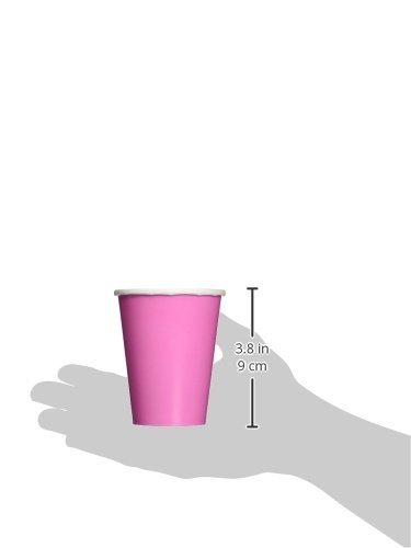 Amscan Vibrant Bright Pink Paper Cups (Pack of 20) - 9 oz. - Perfect for Parties, Gatherings, Picnics & Home Use