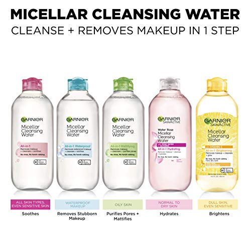 Garnier SkinActive Micellar Water with Vitamin C, Facial Cleanser & Makeup Remover, 13.5 fl. oz, 2 count (Packaging May Vary)