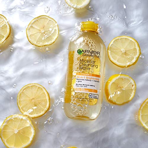 Garnier SkinActive Micellar Water with Vitamin C, Facial Cleanser & Makeup Remover, 13.5 fl. oz, 2 count (Packaging May Vary)
