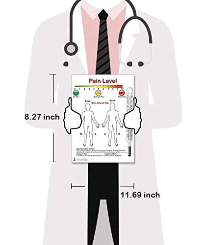 Pain Level Support Card Chart for Adult and Child, Two Sided Medical Pain Level Card