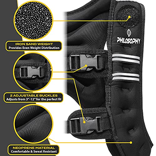 Philosophy Gym Weighted Workout Vest 8 LB, Strength Training Fitness Body Weight Vest