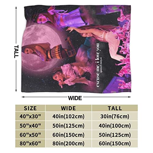 Ariana Grande Blanket Pink Soft Throw Blanket Warm Blanket for Bed Couch Sofa Nap Birthday Christmas Best Gifts for Fans Bedroom 50x40 in