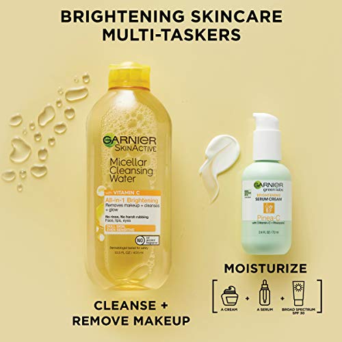 Garnier SkinActive Micellar Water with Vitamin C, Facial Cleanser & Makeup Remover, 13.5 fl. oz, 2 count (Packaging May Vary)
