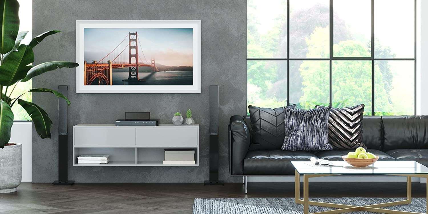 Frame My TV Deco TV Frames Alloy Prismatic - Pure White Bezel Compatible ONLY with Samsung The Frame TV (3 inch Color Chip)