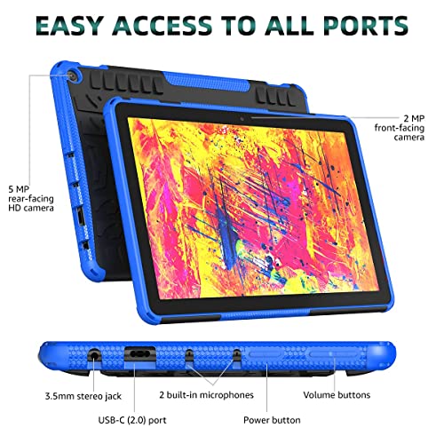 ROISKIN Dual Layer Heavy Duty Shockproof Impact Resistance Drop Proof Military Grade Kids Protective Case for Fire HD 10 & HD10 Plus Tablet 2021 11thgen with Kickstand, not for iPad Samsung Galaxy