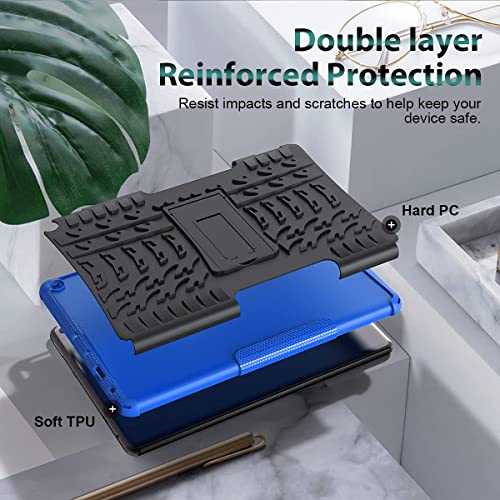 ROISKIN Dual Layer Heavy Duty Shockproof Impact Resistance Drop Proof Military Grade Kids Protective Case for Fire HD 10 & HD10 Plus Tablet 2021 11thgen with Kickstand, not for iPad Samsung Galaxy