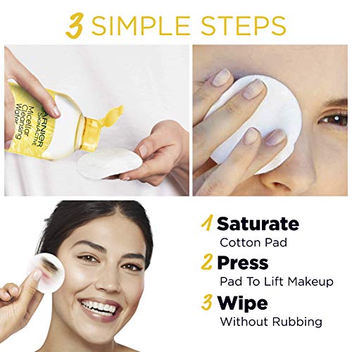 Garnier SkinActive Micellar Water with Vitamin C, Facial Cleanser & Makeup Remover, 13.5 fl. oz, 2 count (Packaging May Vary)