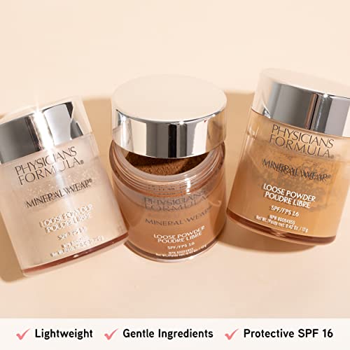 Physicians Formula Mineral Wear Talc-Free Loose Powder SPF 16 Creamy Natural, Dermatologist Tested, Clinicially Tested