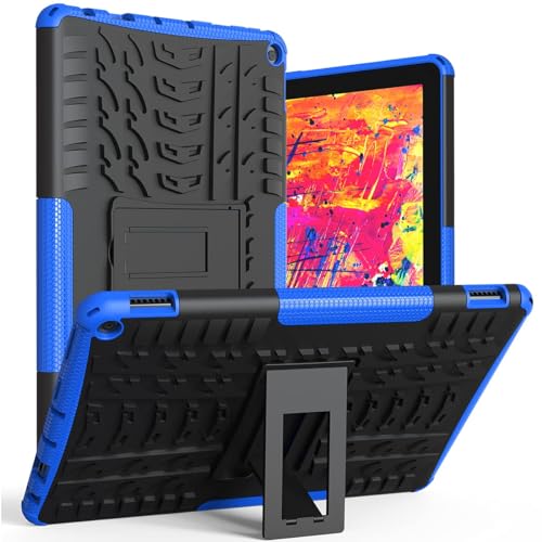 ROISKIN Dual Layer Heavy Duty Shockproof Impact Resistance Drop Proof Military Grade Kids Protective Case for Fire HD 10 & HD10 Plus Tablet 2021 11thgen with Kickstand, not for iPad Samsung Galaxy