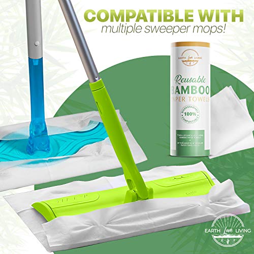Bamboo Reusable Paper Towels | Heavy Duty 20 Sheets! | Hand Washable & Machine Washable | 100% Biodegradable & Eco-Friendly Towels | One Roll Replaces Up to 6 months of Regular Paper Towels!