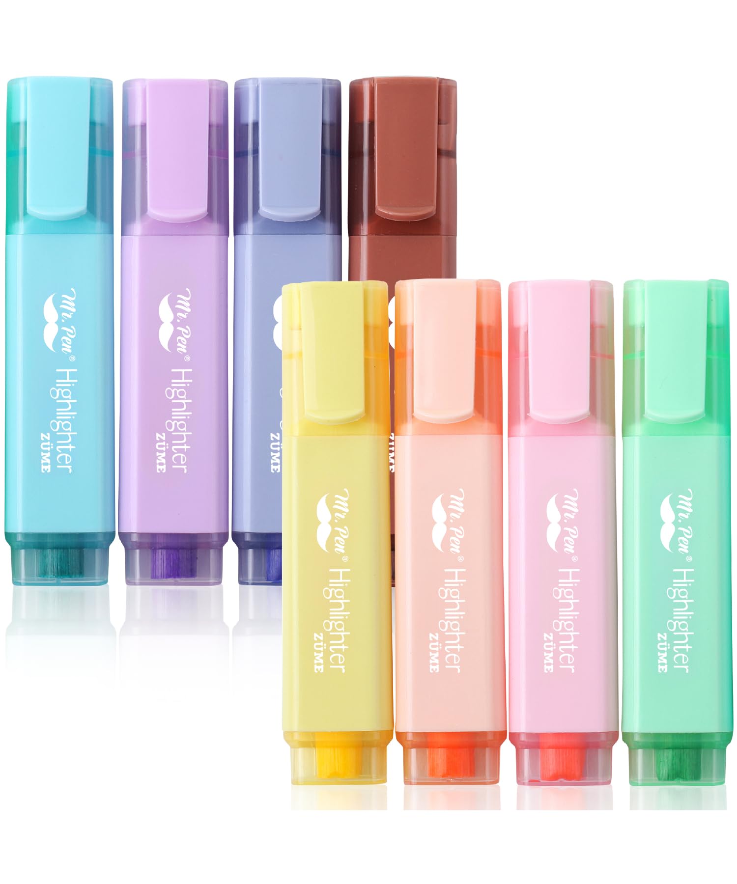 Mr. Pen- Pastel Highlighter, 8 pcs, Tank Style, Chisel Tip, Highlighters Pastel, Bible Highlighter, Aesthetic School Supplies, Cute School Supplies, Aesthetic Cute Highlighters, Highlighters No Bleed