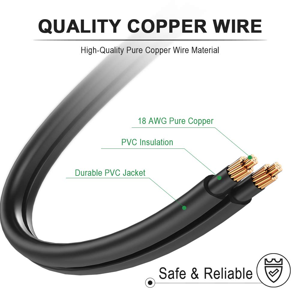 BICMICE 15Ft Extra Long 2 Prong Polarized Power Cord for Vizio-LED-TV Smart-HDTV E-M-Series Sound Bar 2 Slot Adapter-AC-Wall-Cable:IEC-60320 IEC320 C7 to NEMA 1-15P for Sharp Philips LED TV PS1 PS2