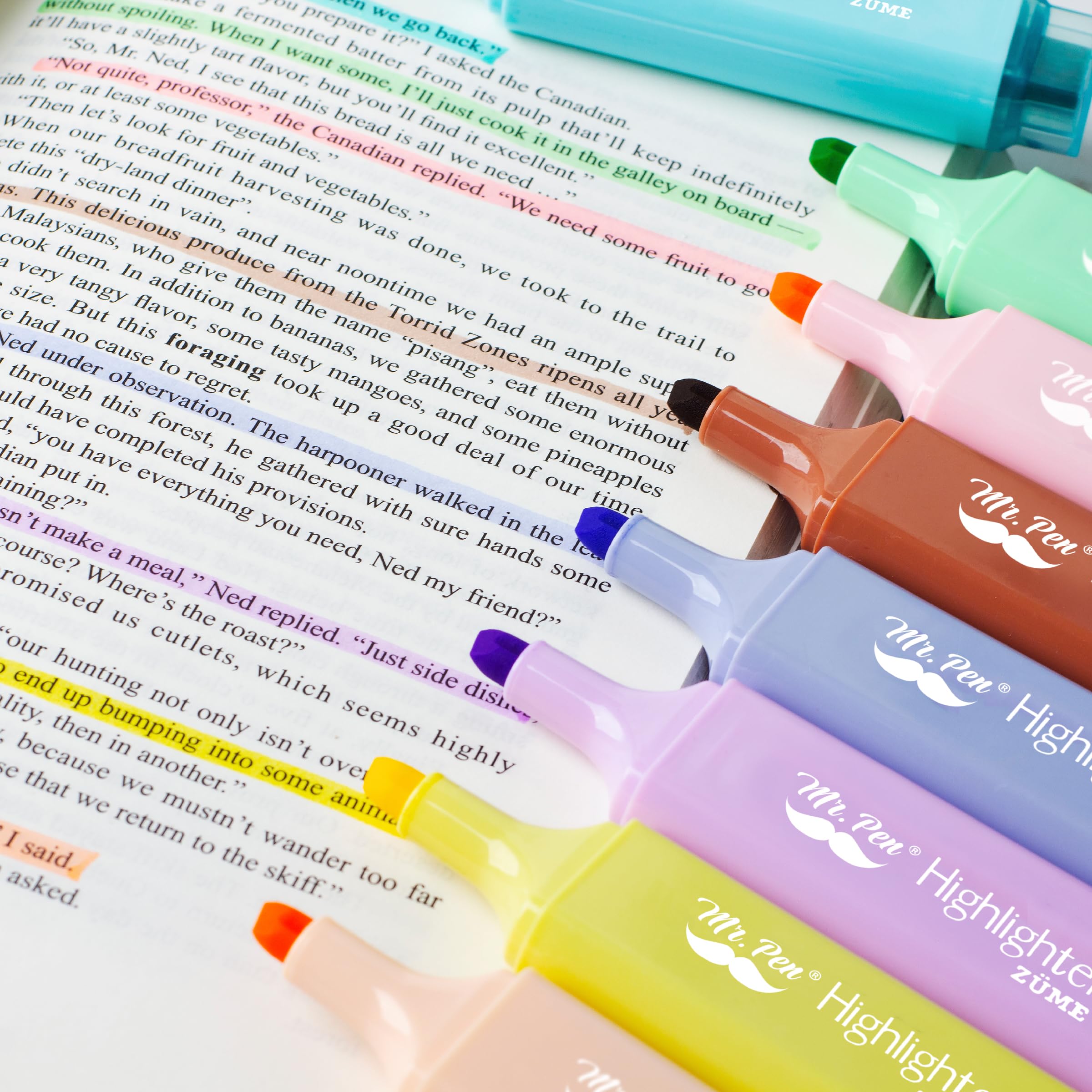 Mr. Pen- Pastel Highlighter, 8 pcs, Tank Style, Chisel Tip, Highlighters Pastel, Bible Highlighter, Aesthetic School Supplies, Cute School Supplies, Aesthetic Cute Highlighters, Highlighters No Bleed