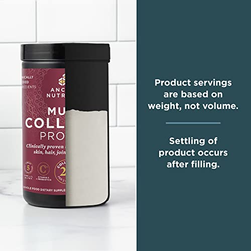 Ancient Nutrition Collagen Powder Protein with Vitamin C and Probiotics, Multi Collagen Protein, Unflavored, 24 Servings, Hydrolyzed Collagen Peptides Supports Skin and Nails, Gut Health, 8.6oz