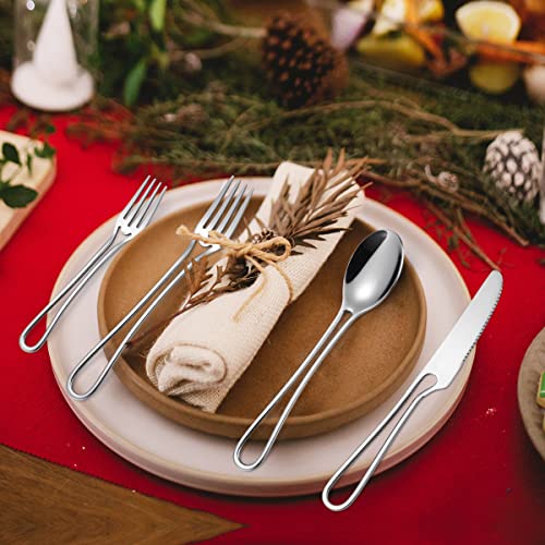 Silverware Flatware Set Hollow Out Rose Gold Handles 40-Piece Stainless Steel Cutlery Set Tableware Utensils for 8,Dishwasher Safe,Home,Wedding Gift,Dinner Party, Everyday Use