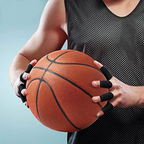 20 PCS Finger Sleeves Protectors, Sport Finger Sleeves Thumb Brace Support Finger Brace Elastic Thumb Sleeves for Relieving Pain Arthritis Trigger Finger (Black Grey)