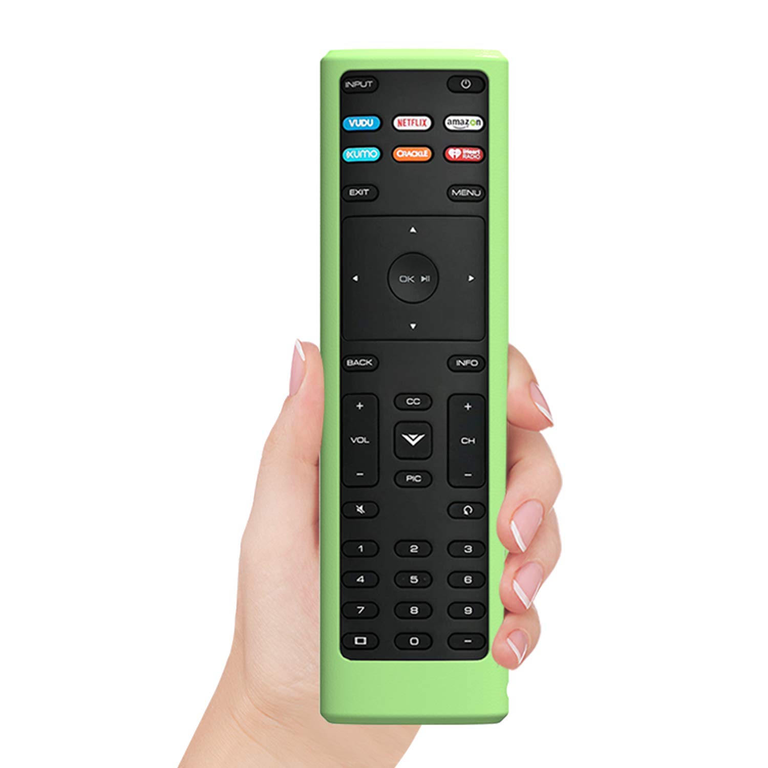 SIKAI Remote Case Compatible with Vizio XRT136 Smart TV Remote Skin-Friendly Shockproof Silicone Cover for Vizio XRT136 Remote Washable Anti-Lost with Remote Loop (Glow in Dark Green)