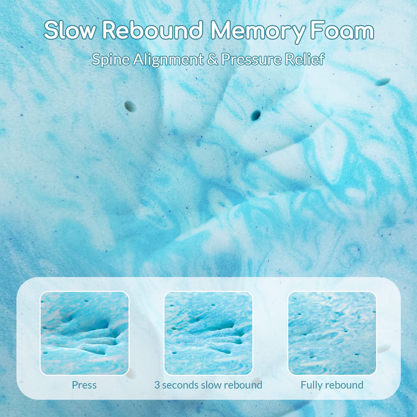Airdown Mattress Topper, 4 Inch Gel Infused Memory Foam Mattress Topper, Queen