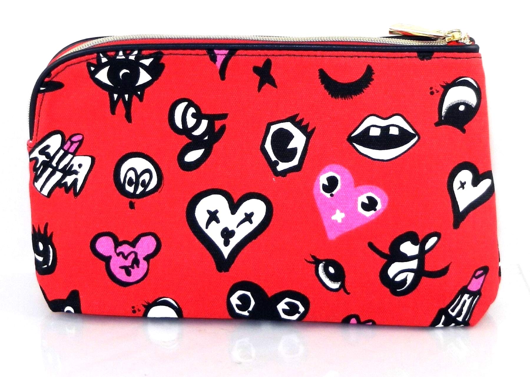 Estee Lauder Cosmetics Makeup Travel Bag (Quentin Jones x Estee Lauder ≈ Red Cartoon)