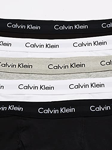 Calvin Klein Men's Cotton Stretch 5-Pack Boxer Brief, 2 Black, 2 White, 1 Grey Heather, L