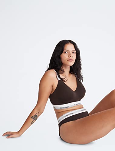 Calvin Klein Women's Modern Cotton Naturals Lightly Lined Wireless Bralette, Woodland, Medium