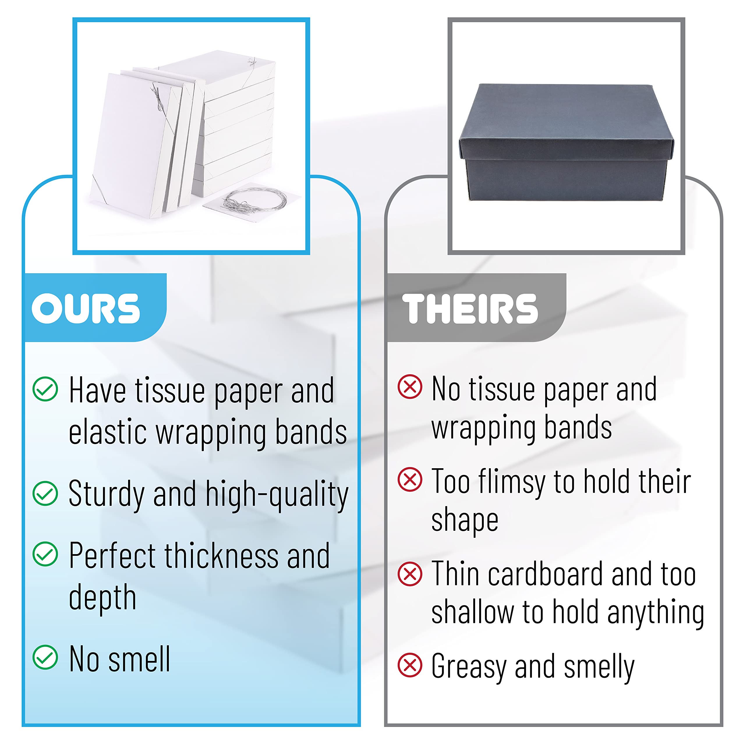 MPFY- White Shirt Gift Wrap Boxes with Tissue Paper and Wrapping Band,10 Pack, White, 15”x9.5"x2", Gift Box, Gift Boxes with Lids, Gift Boxes for Presents, White Box, Box for Gift, Wedding Gift Box
