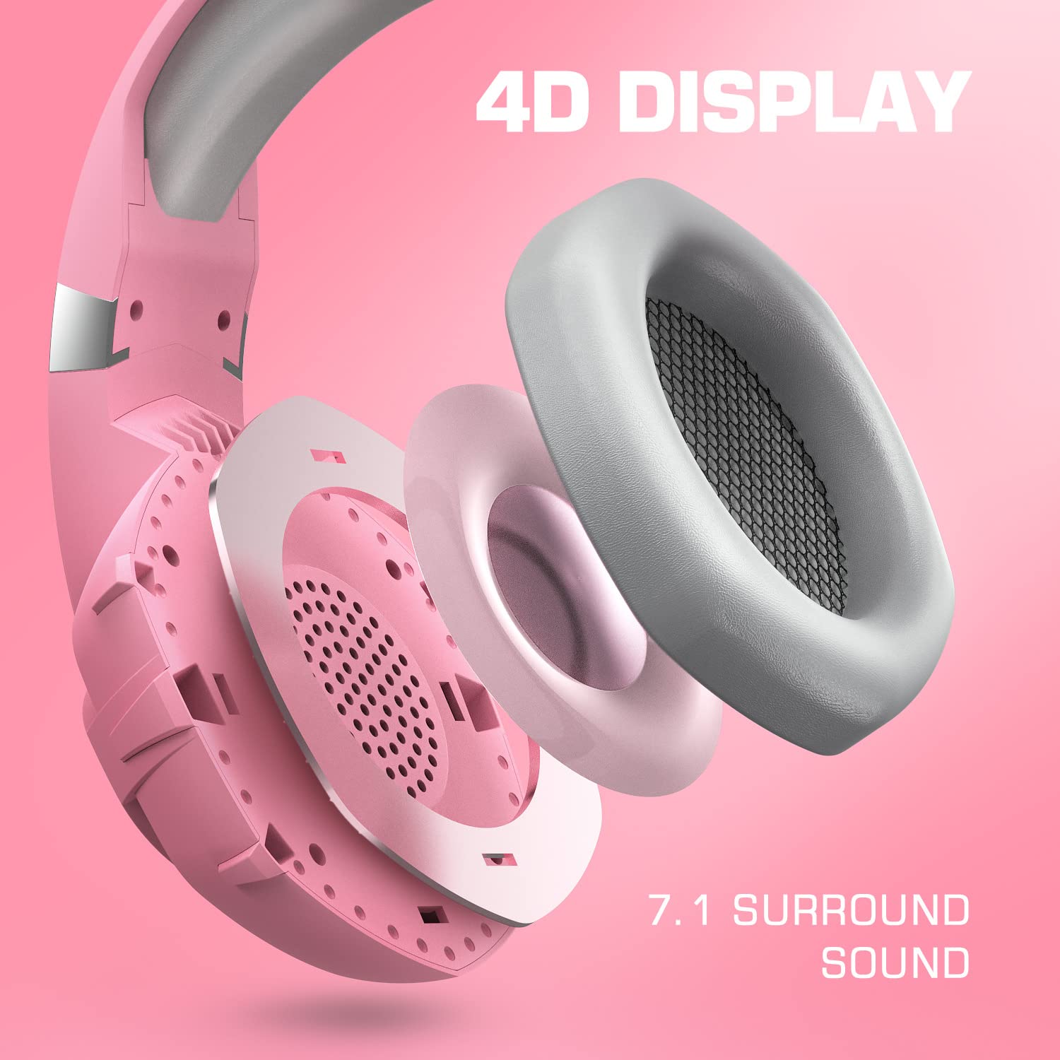 GIZORI Xbox One Headset, PC Gaming Headset with 7.1 Surround Sound Stereo, PS4 Headset with Noise Canceling Mic & LED Light, Compatible with Xbox One, PS4, PS5, PC, Sega Game Gear