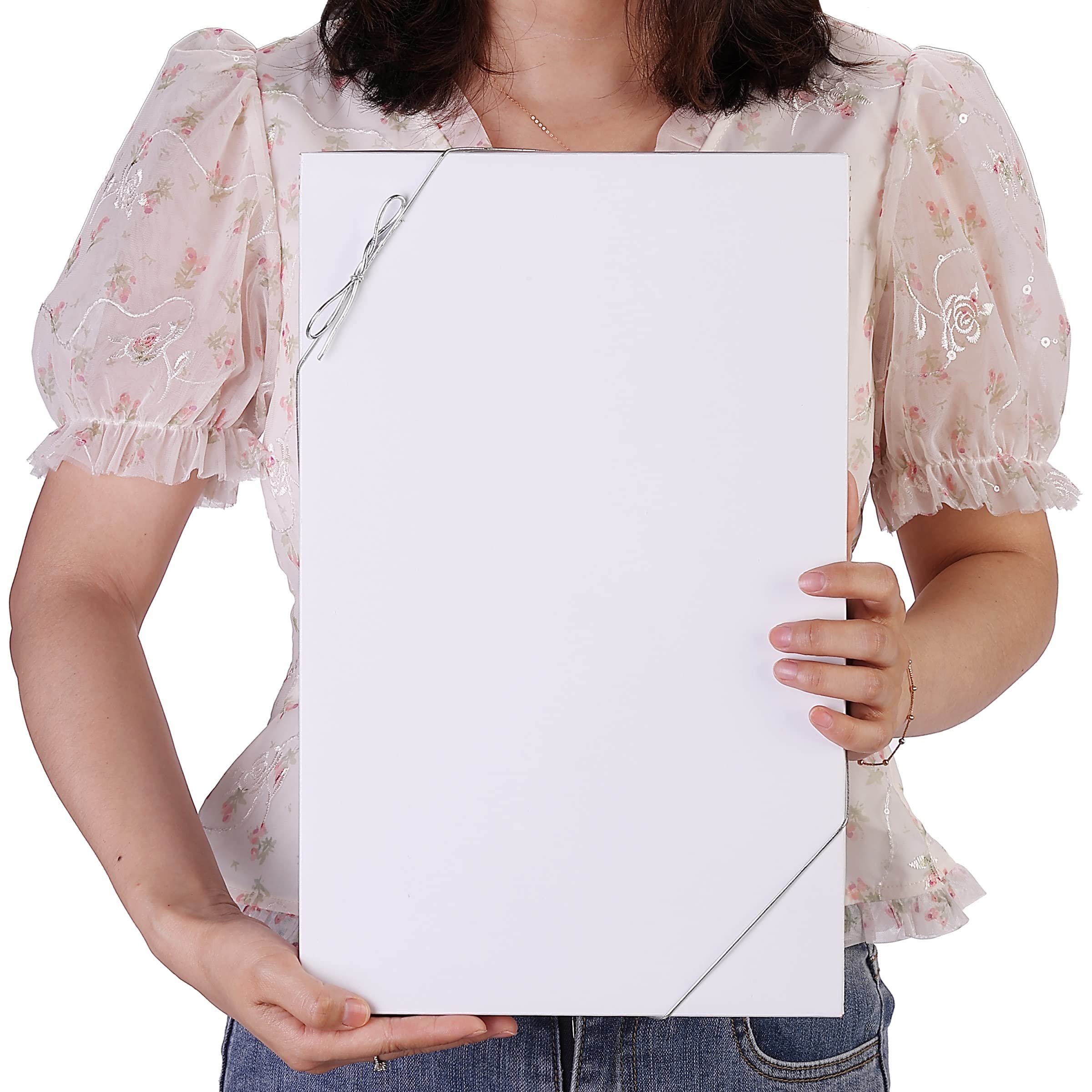 MPFY- White Shirt Gift Wrap Boxes with Tissue Paper and Wrapping Band,10 Pack, White, 15”x9.5"x2", Gift Box, Gift Boxes with Lids, Gift Boxes for Presents, White Box, Box for Gift, Wedding Gift Box