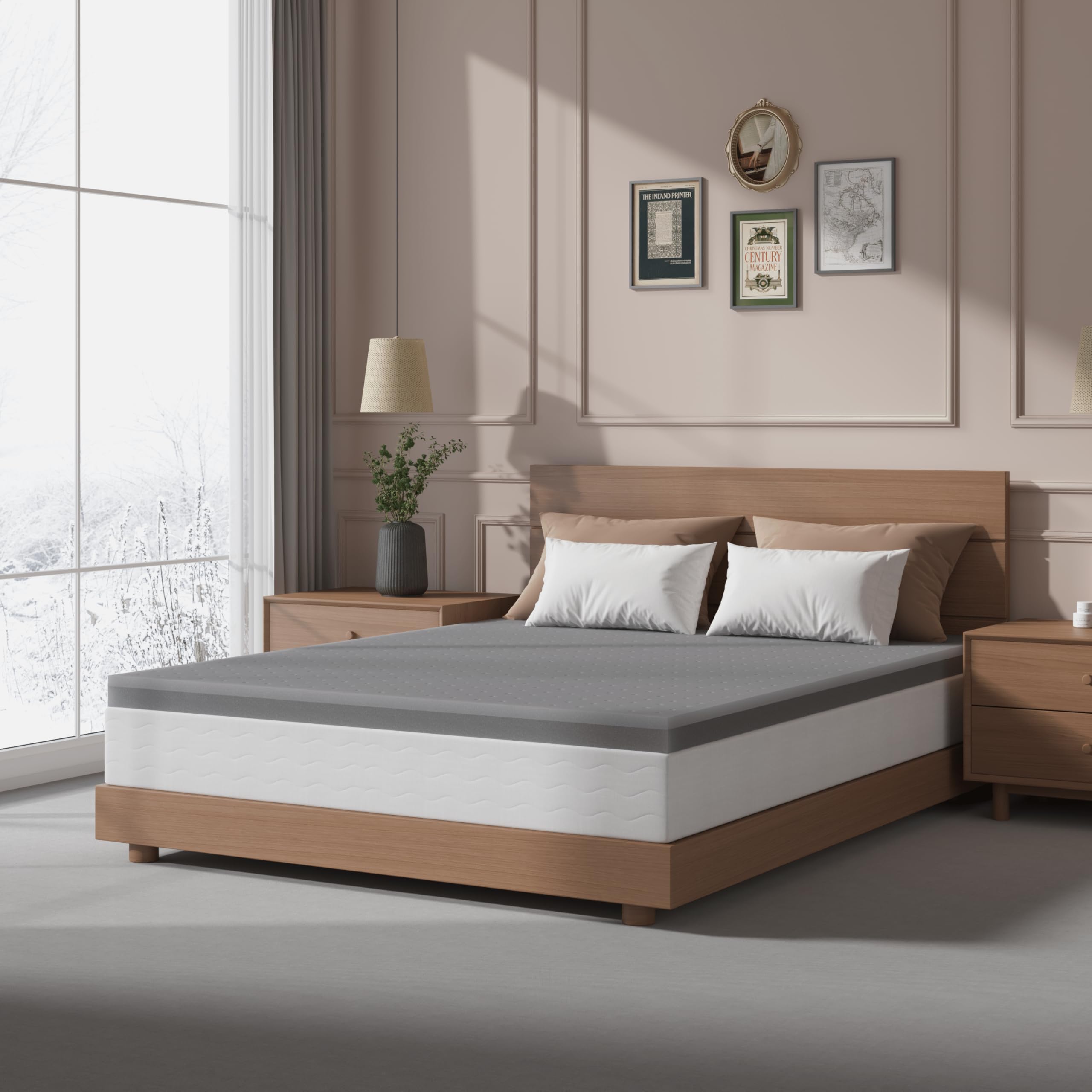 Sleepmax Extra Firm Mattress Topper Twin Size 4 Inch - Firm Memory Foam Mattress Topper for Pain Relief - Ventilated High Density Foam Bed Topper - No Odor, CertiPUR-US Certified