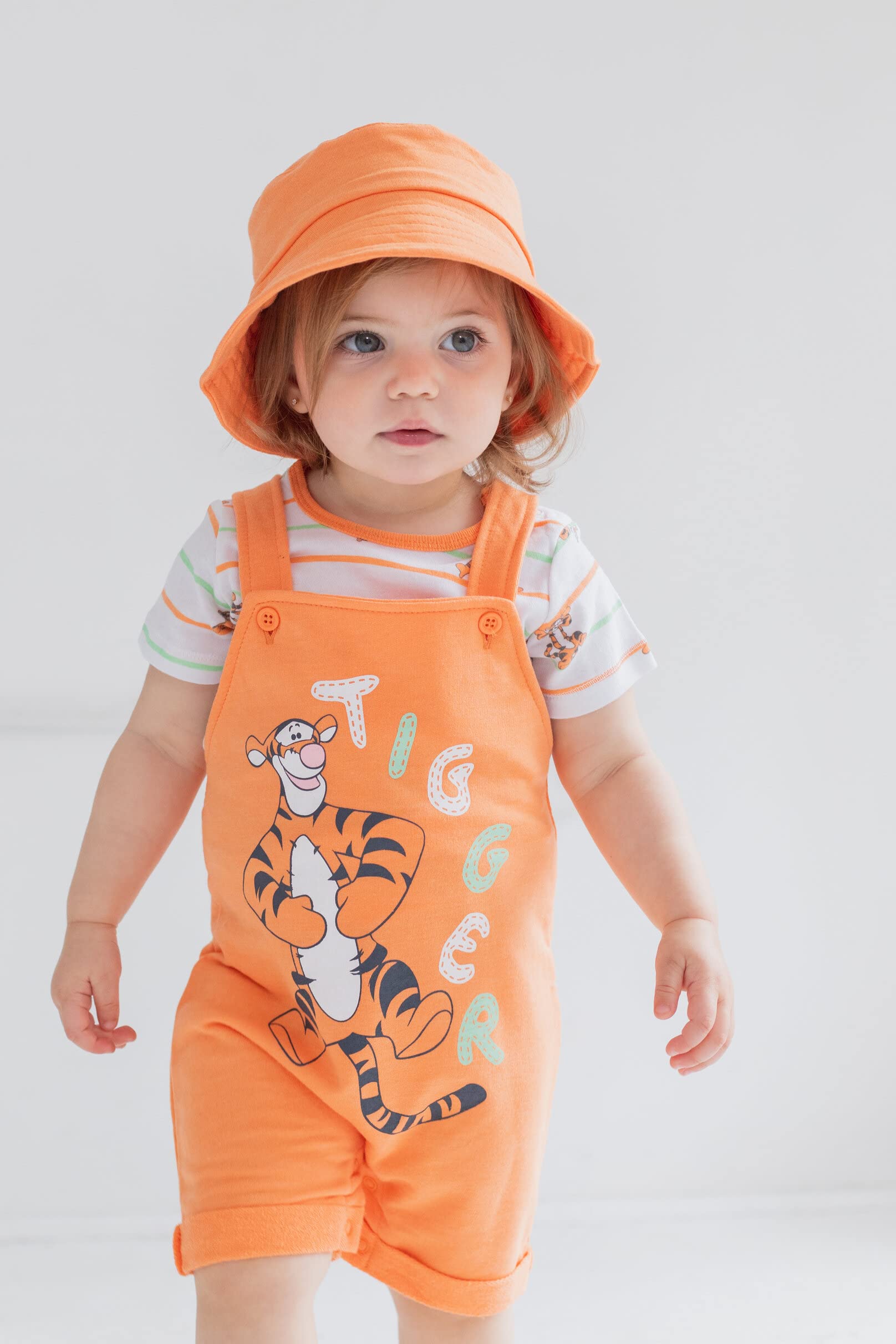 Disney Winnie the Pooh Tigger Baby Boys 3 Piece Set: Overalls T-Shirt Hat6-9 Months