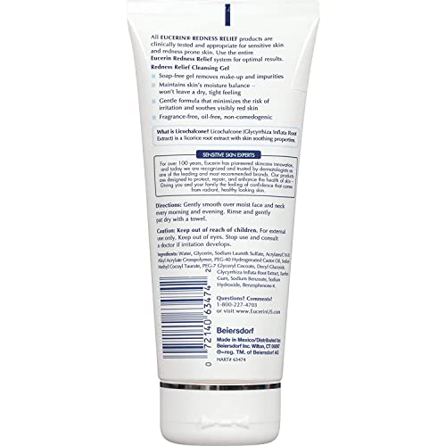 Eucerin Redness Relief Soothing Cleanser 6.80 oz (Pack of 2)