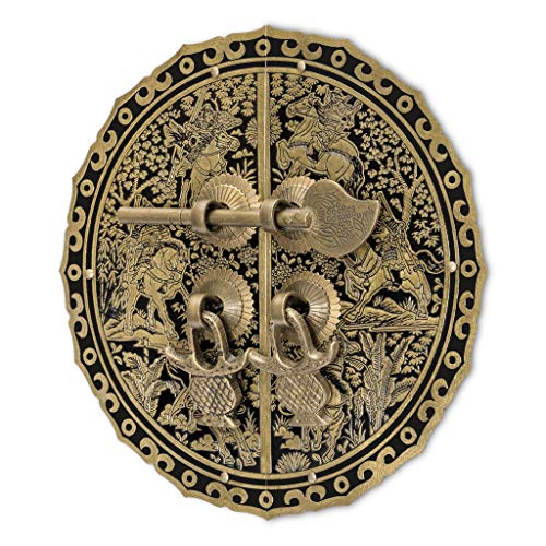 Hardware Philosophy Brass Six Horses Cabinet Face Plate Backplate Hardware Set 5.5"