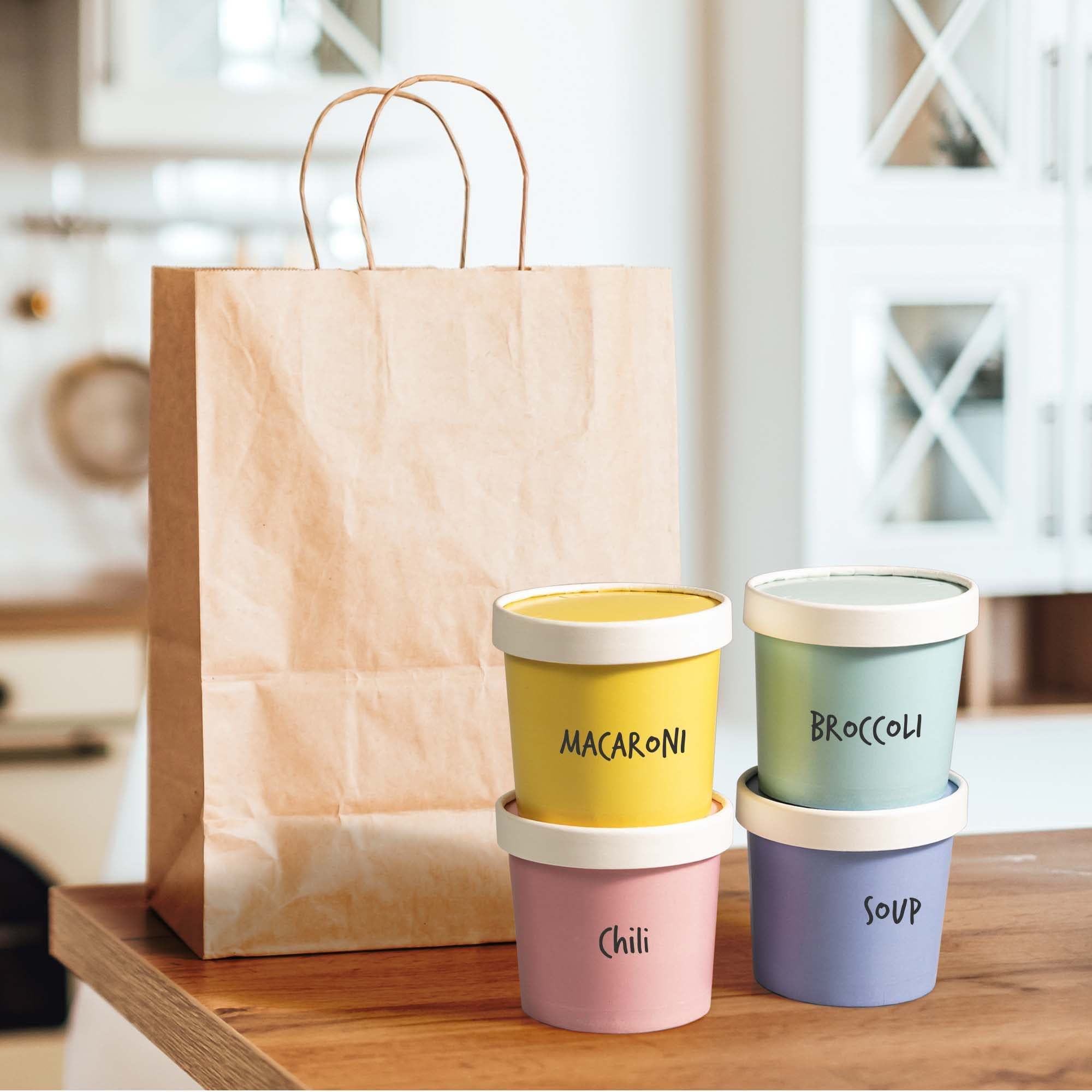 MATICAN Paper Ice Cream Cups with Lids, 40-Pack 11-Oz Soup Cups with Lids, Disposable Ice Cream Containers, 11-Ounce, 5 Pastel