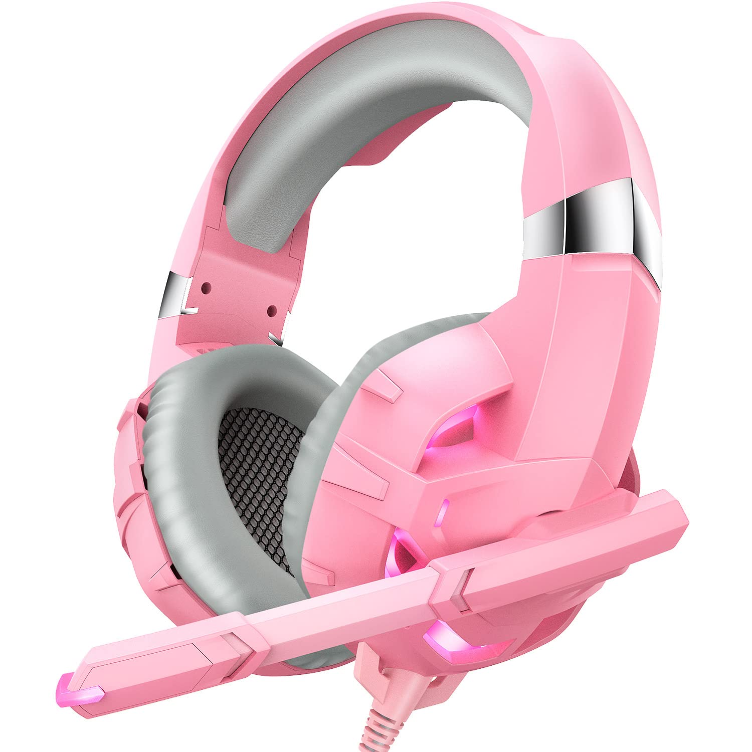 GIZORI Xbox One Headset, PC Gaming Headset with 7.1 Surround Sound Stereo, PS4 Headset with Noise Canceling Mic & LED Light, Compatible with Xbox One, PS4, PS5, PC, Sega Game Gear