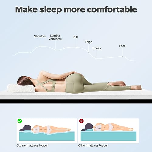 Twin XL Mattress Topper 4 Inch Gel Memory Foam Cooling Mattress Pad for College Dorm Bed, Double Sided Fabric Cover for Double Sided Use Bed Topper Comfort Support Pain Relief (Removable Soft Cover)