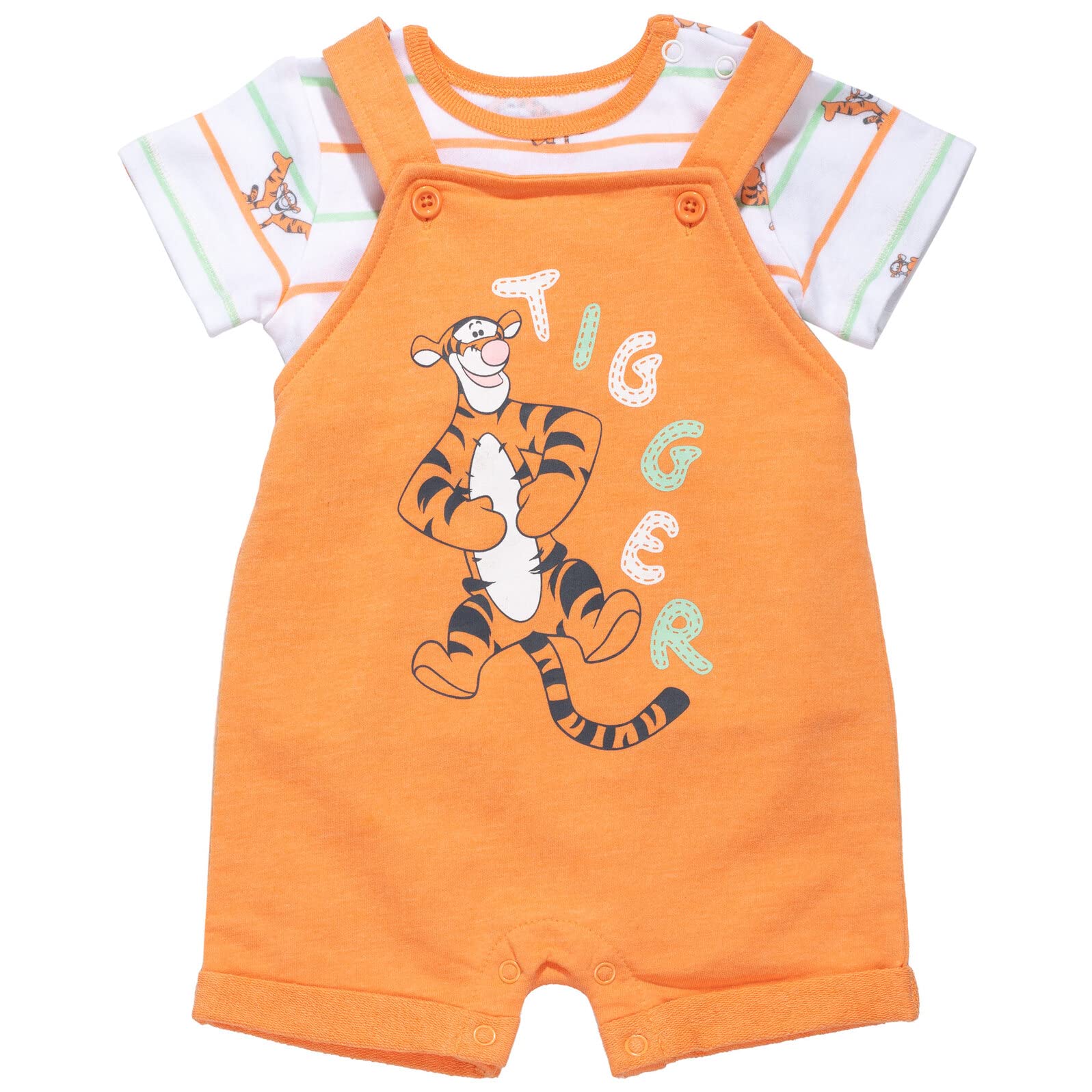 Disney Winnie the Pooh Tigger Baby Boys 3 Piece Set: Overalls T-Shirt Hat6-9 Months